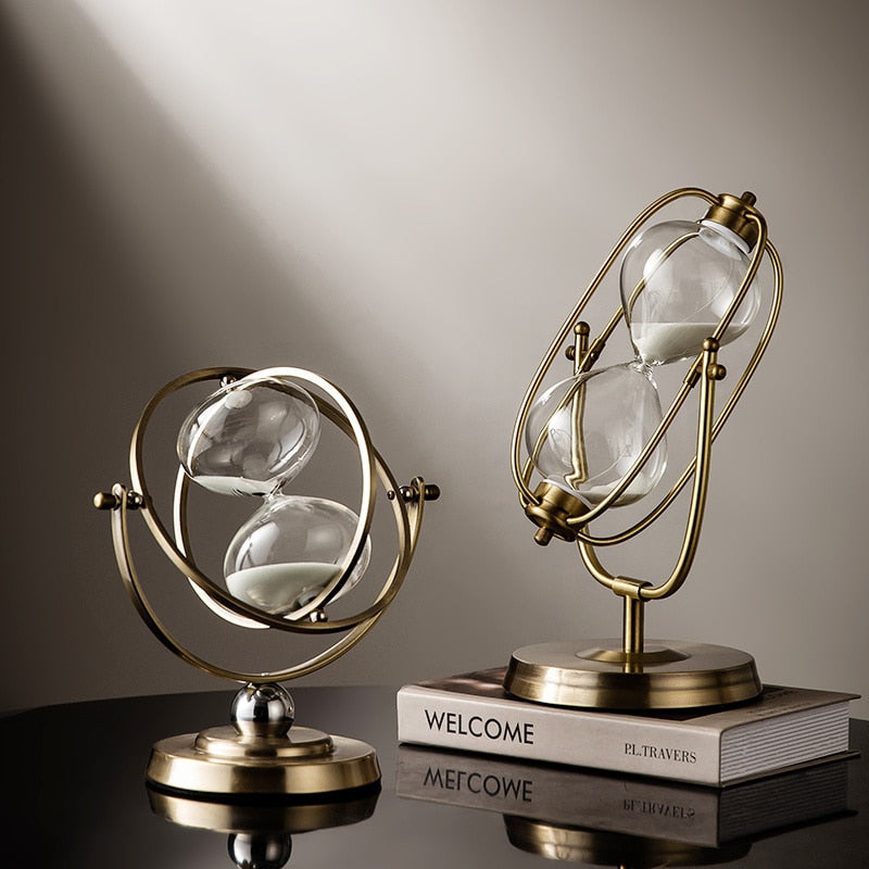 360 Degree Rotating Hourglass European Metal Sand Timer 60 Minute Sand ...